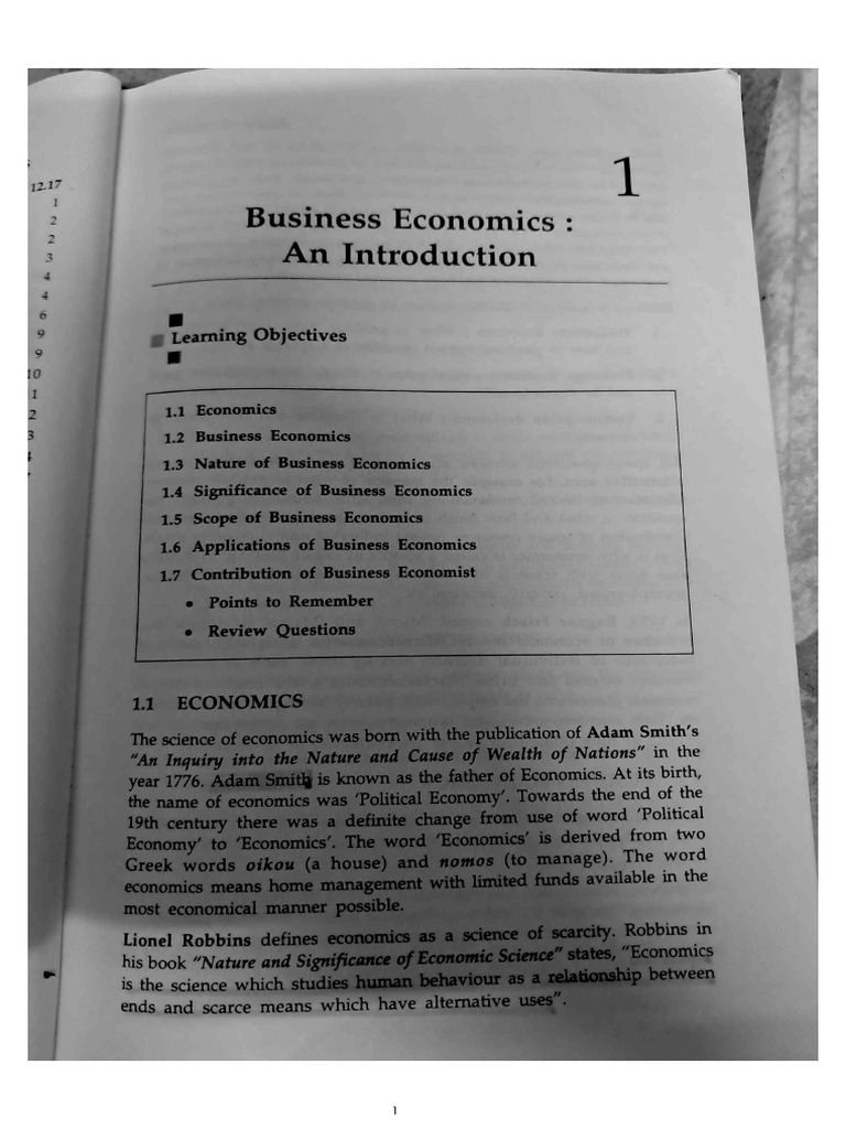 unit 1 Business Economics | PDF