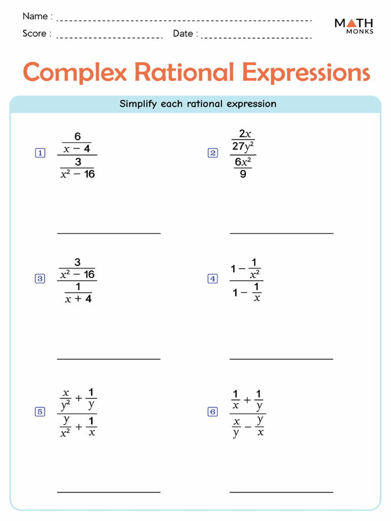 Complex-Rational-Expressions-Worksheet | PDF