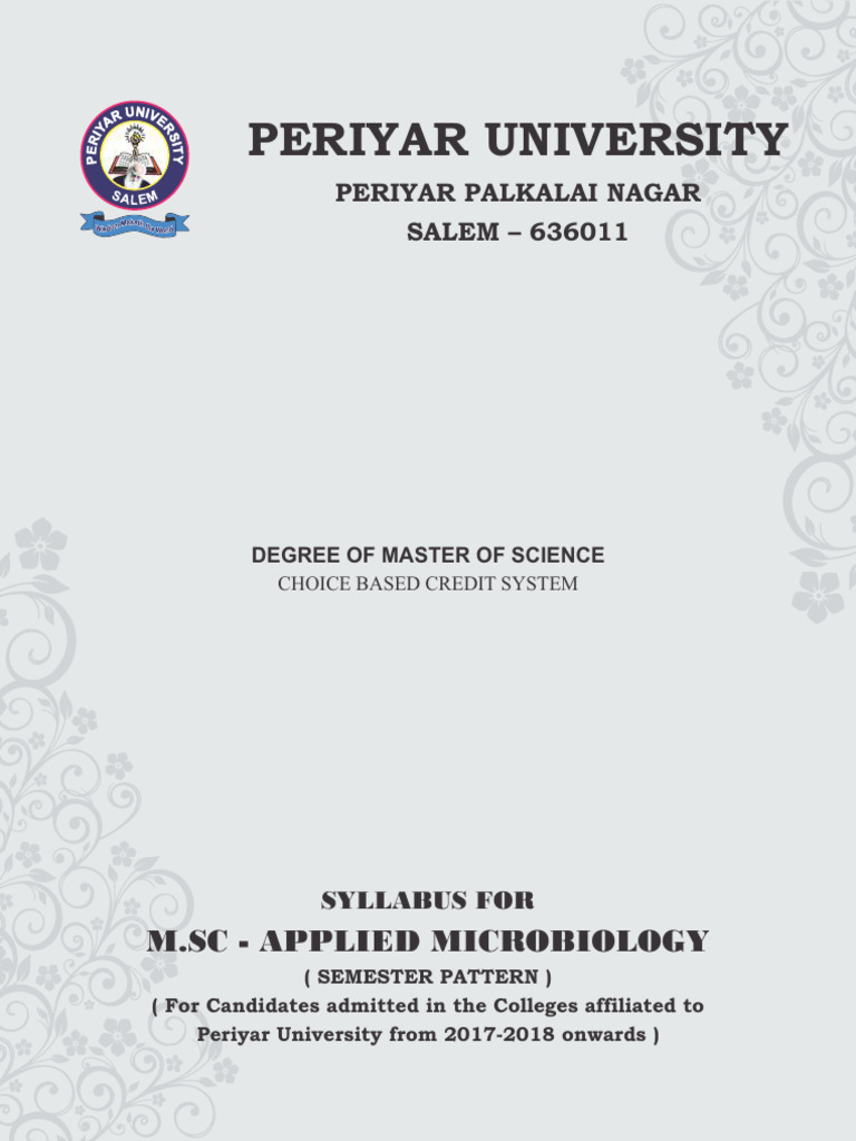 M.sc-Microbiology Syllabus 19.01.17 | PDF | Immune System | Molecular ...