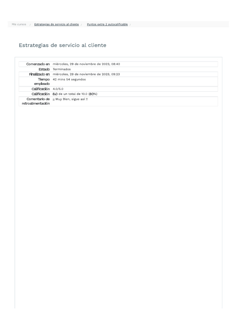 Puntos Extra 2 Autocalificable - Revisión Del Intento | PDF
