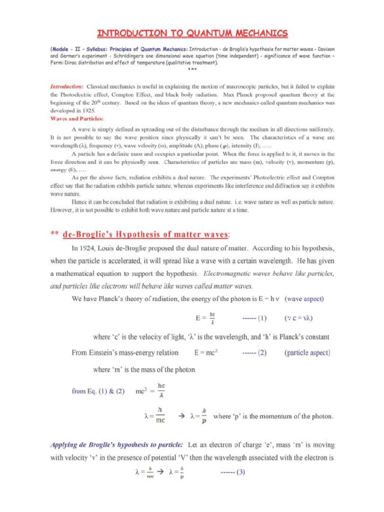 PFC Module 2 modified_240820_173103 | PDF | Quantum Mechanics | Electron