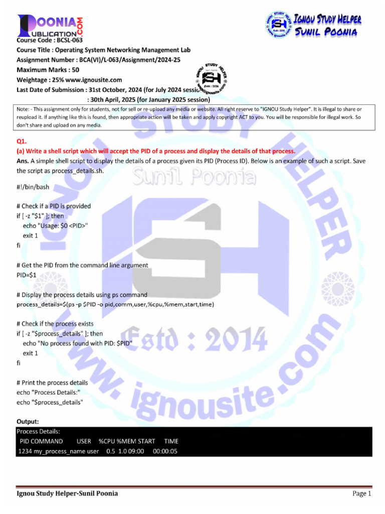 BCSL 063 2024 25 | PDF