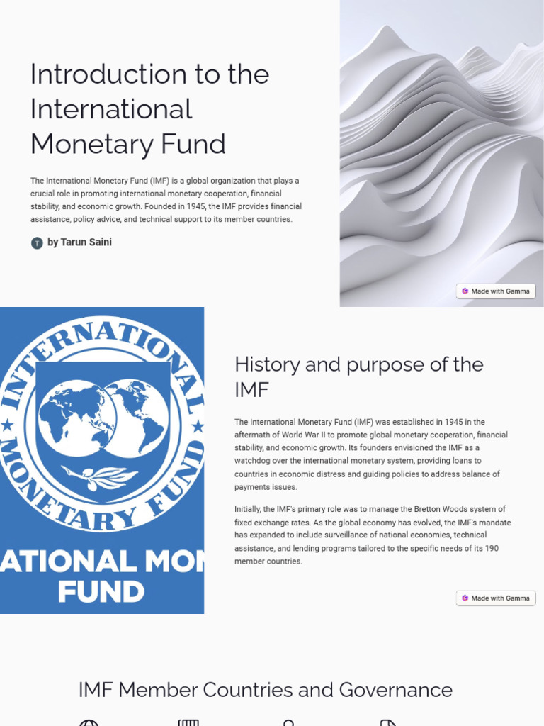 Tarun Saini Presentation | PDF | International Monetary Fund | World Economy