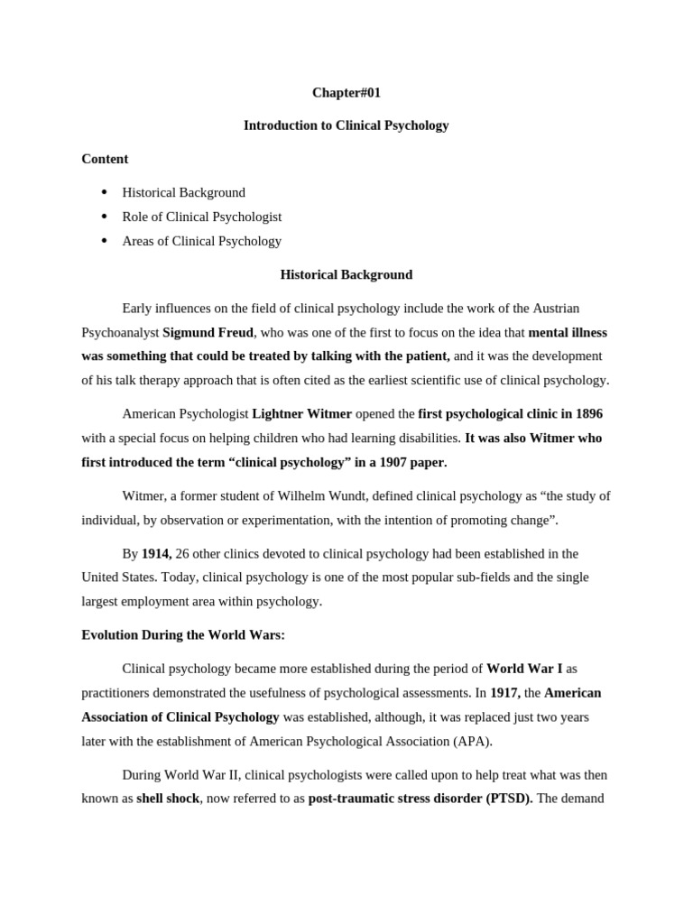 Introduction To Clinical Psychology | PDF | Clinical Psychology | Psychology
