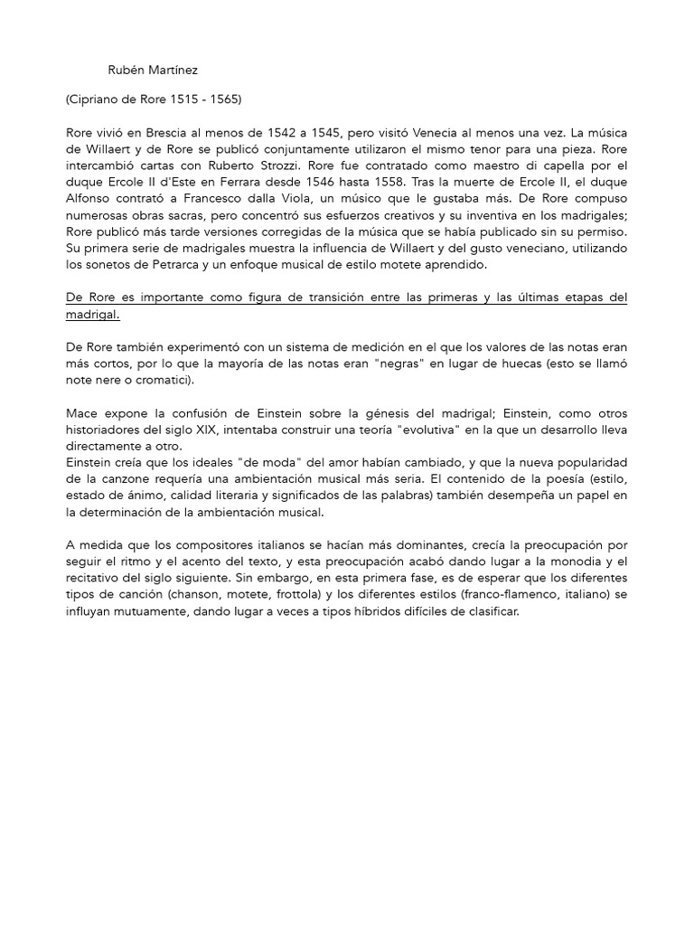 I. C-5 Cipriano de Rore | PDF