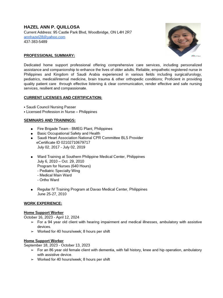 Resume Updated | PDF | Nursing | Patient