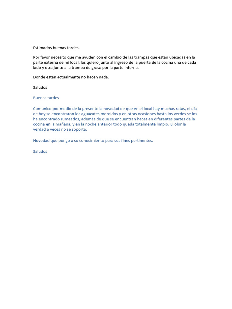 Estimados Buenas Tardes | PDF