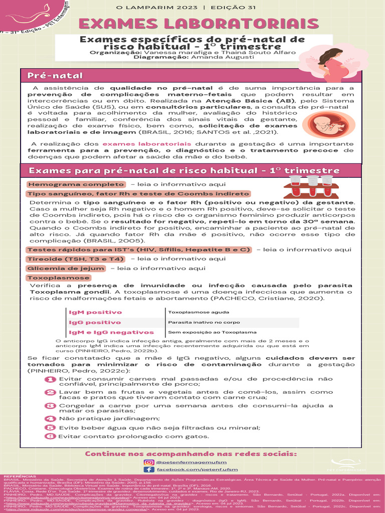 Exames Laboratoriais no Pré-Natal 1º Trimestre | PDF | Gravidez ...