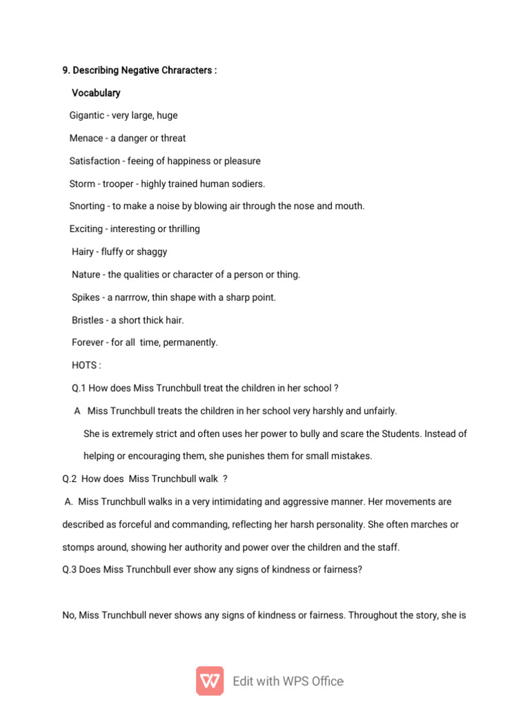 Describing Negative Character | PDF