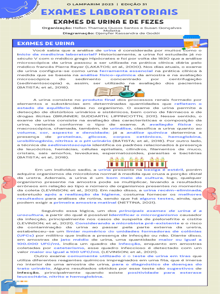 Exames de Urina e de Fezes | PDF | Especialidades médicas | Microbiologia