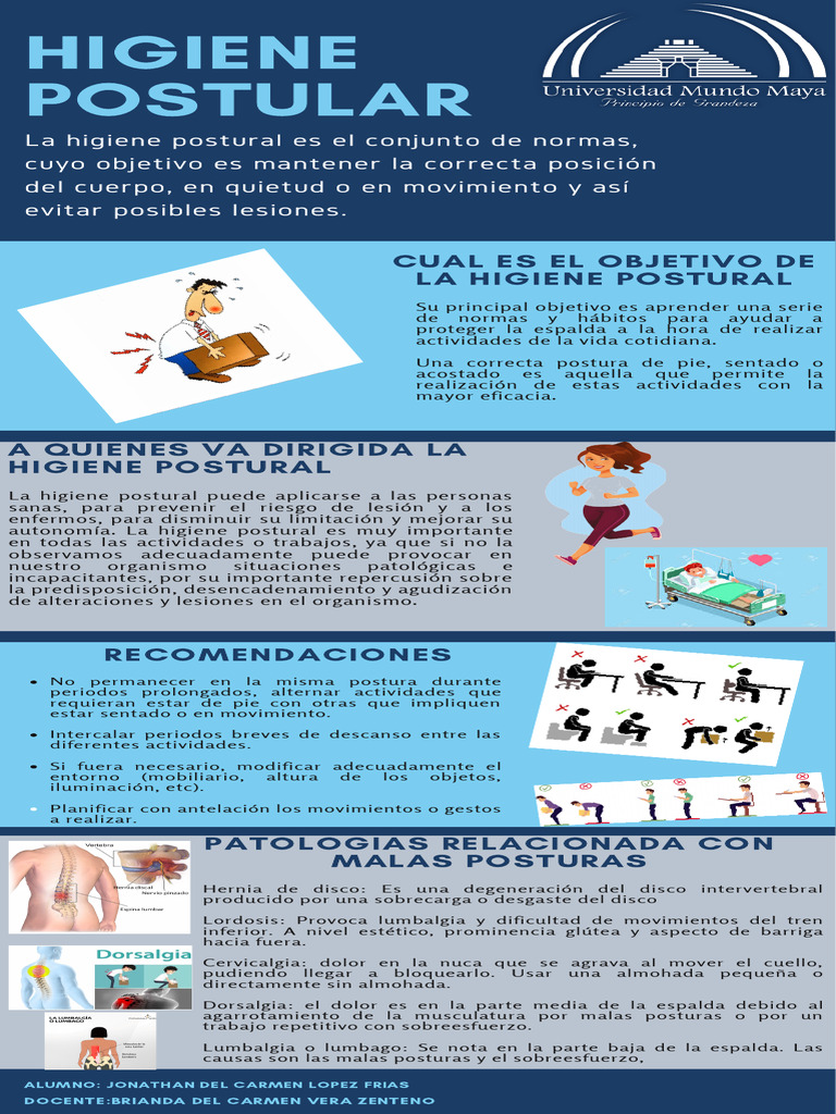 Guía de Higiene Postural | PDF | Dolor lumbar | Síntomas y signos