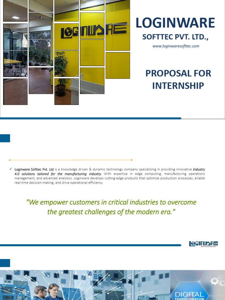 Loginware Internship Proposal | PDF | Internet Of Things | Analytics