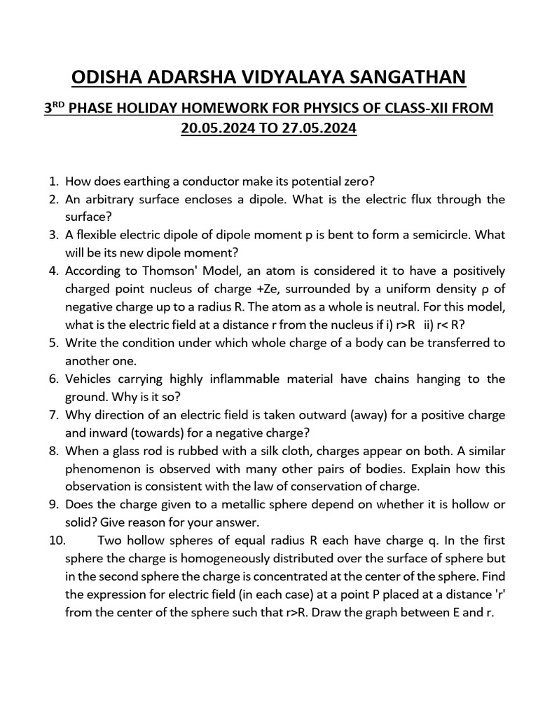 Class XII Physics | PDF