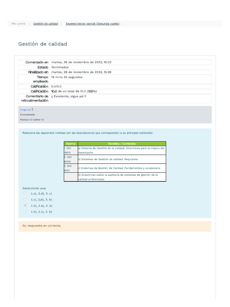 Examen Tercer Parcial (Segunda Vuelta) - Revisión Del Intento | PDF