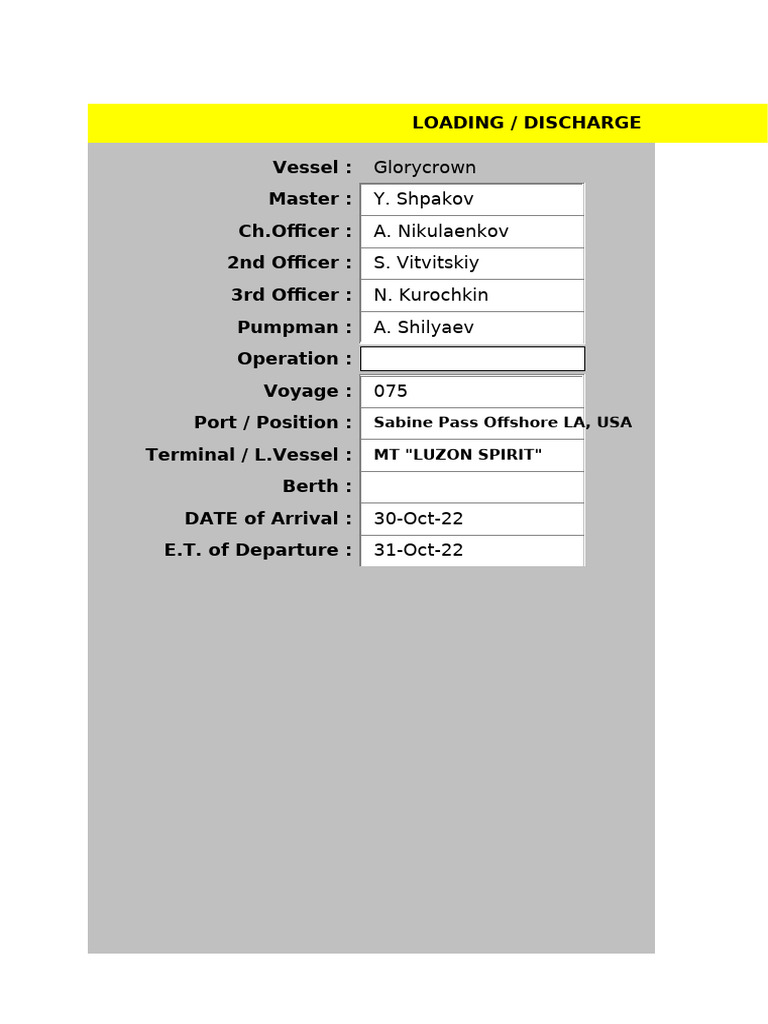 Glorycrown Cargo Plan Loading Nederland | PDF | West Texas Intermediate ...