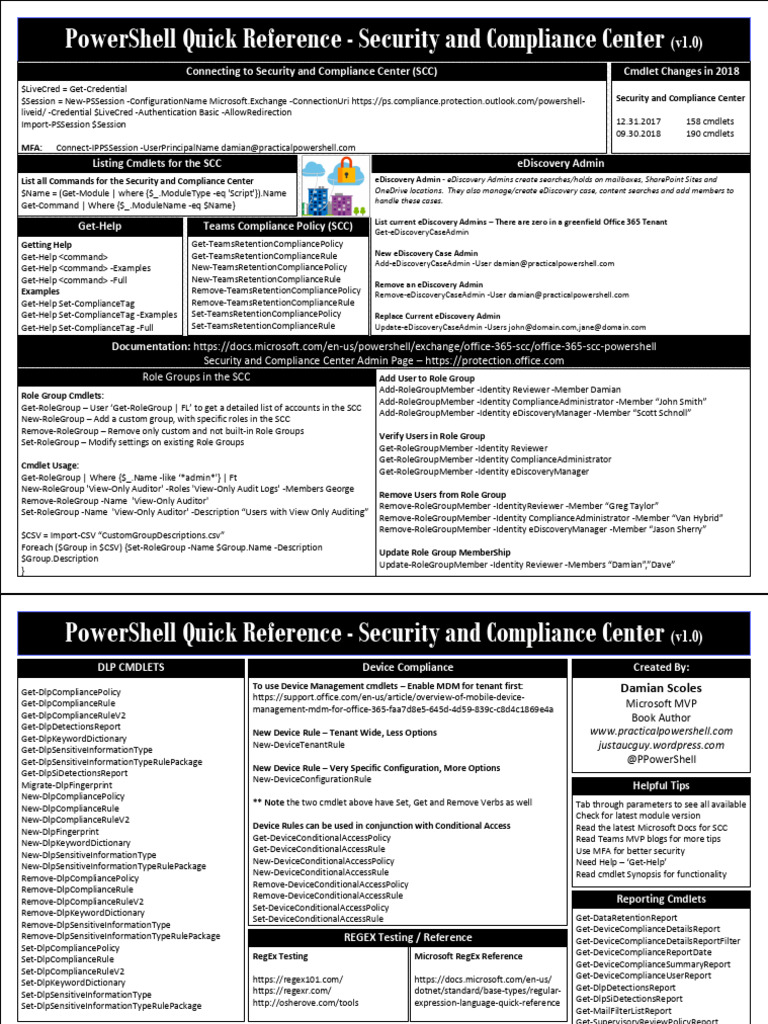 PowerShell Guide for Compliance Center | PDF | Share Point ...