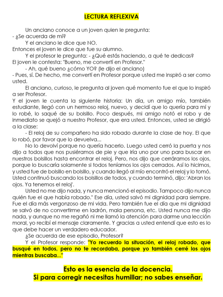 Lectura Reflexiva | PDF