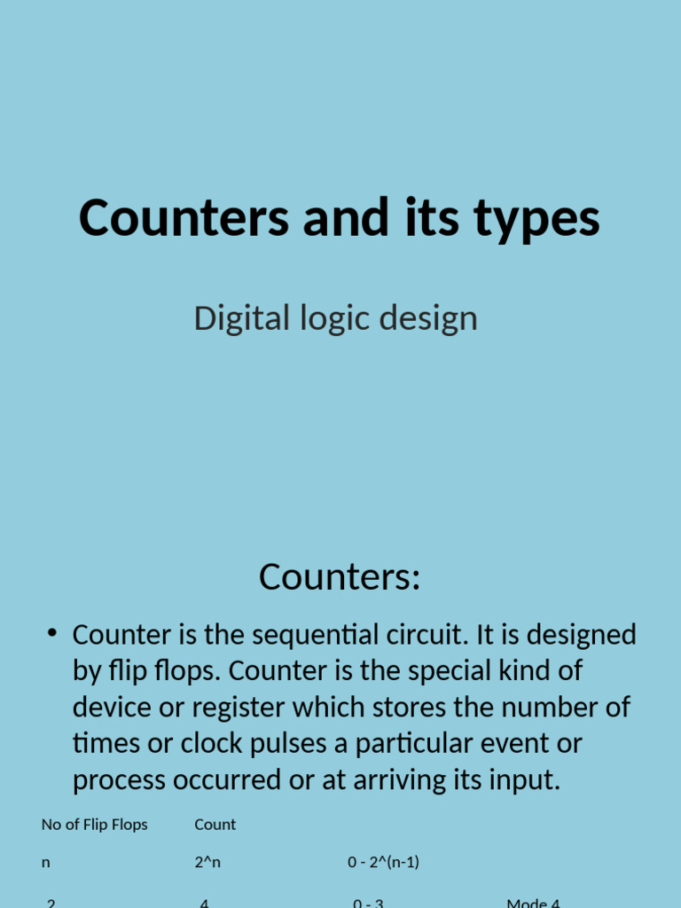 Counters and Its Types | PDF | Digital Electronics | Computer Engineering