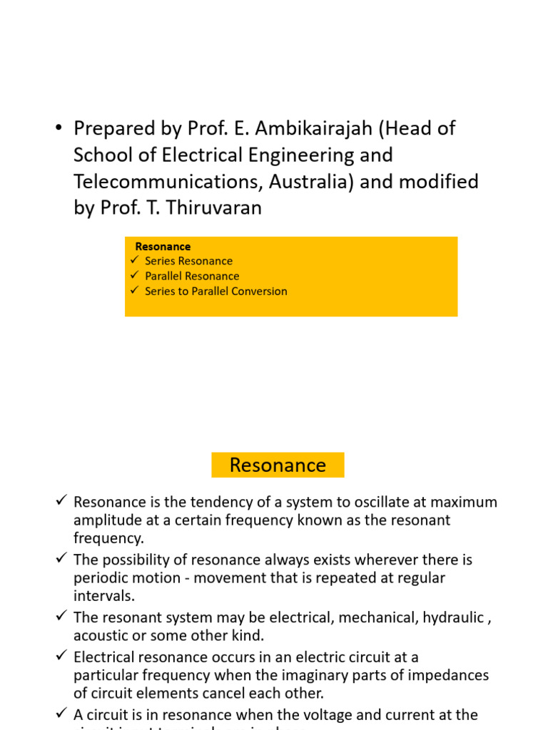 4 Resonance Part1 | PDF | Resonance | Electrical Impedance