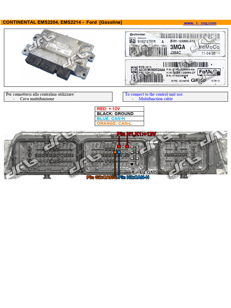 Pinout Siemens Ems2204 2214 Ford | PDF