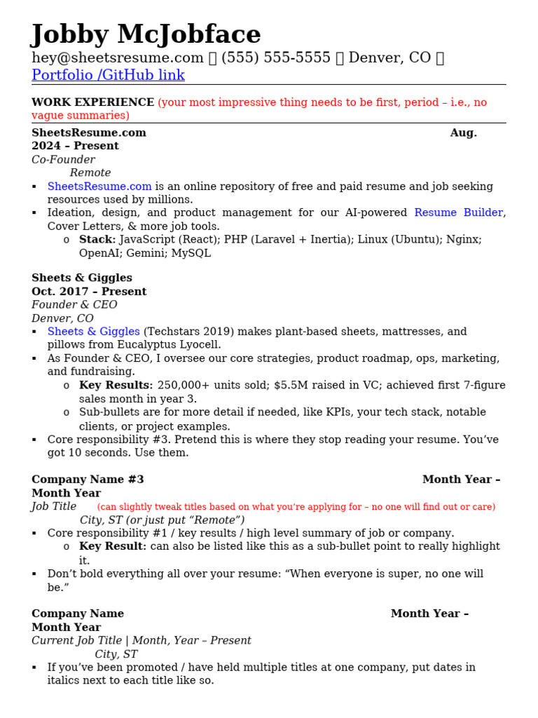 Resume_Template_-_SheetsResume.com | PDF