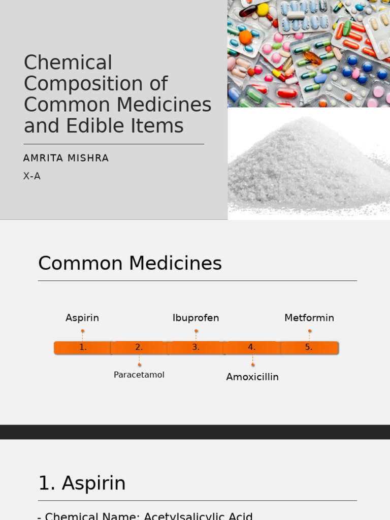 Chemical Composition of Medicines | PDF