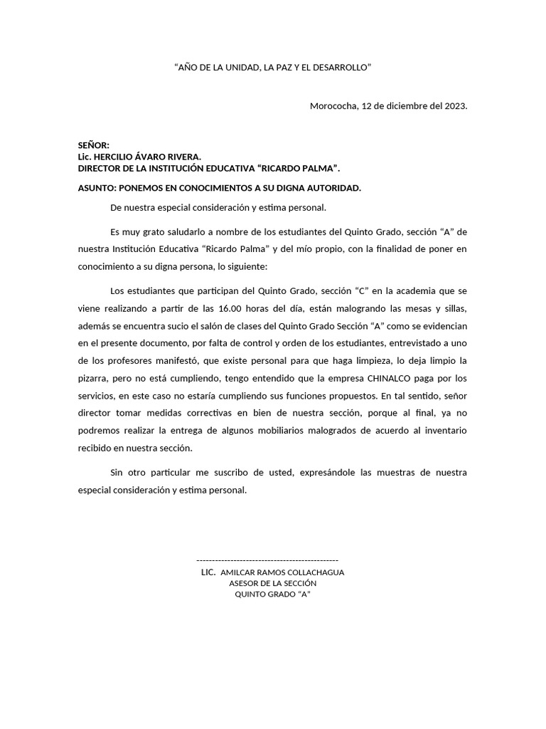 Carta Al Director | PDF