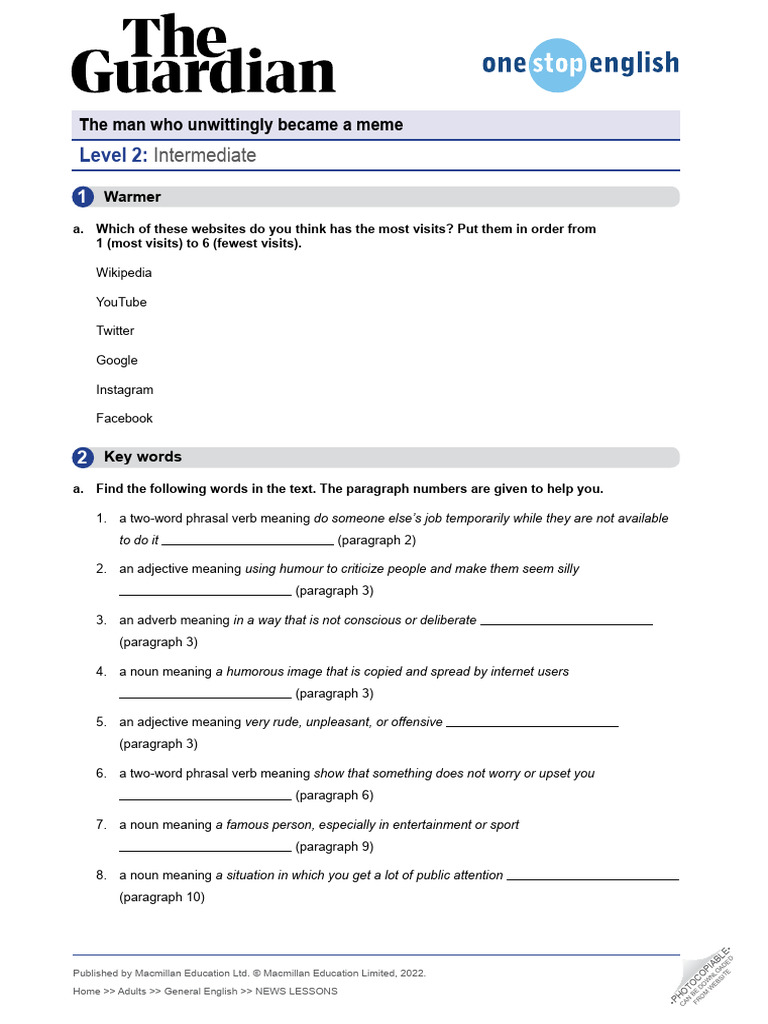 NL Mememan Ws Intermediate 612844 | PDF | Verb