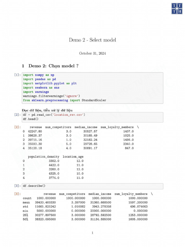 Demo 2 - Select Model | PDF