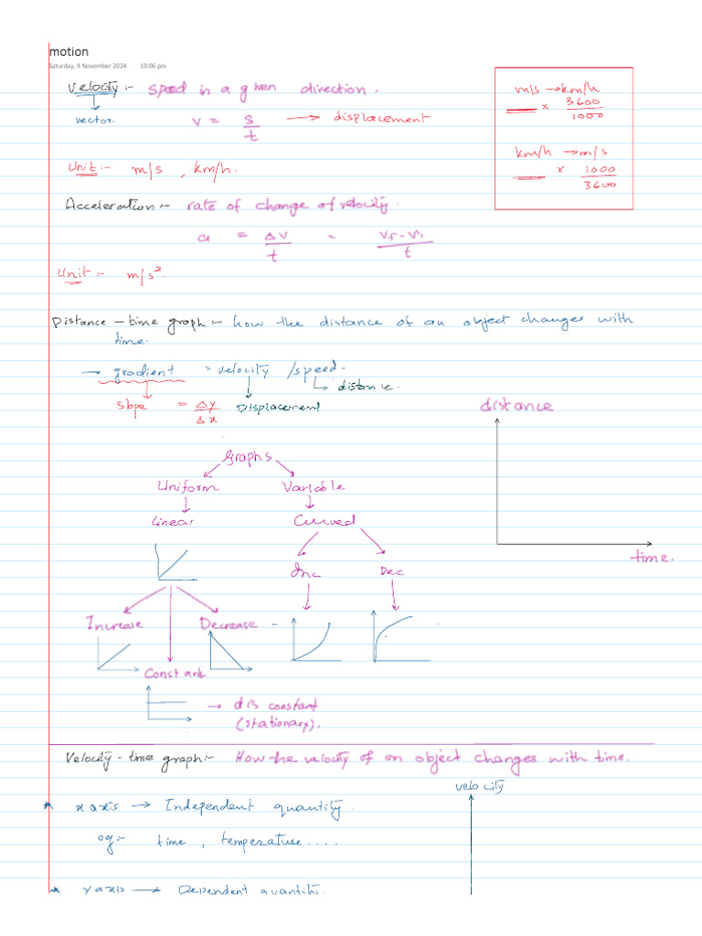V-T Graphs Lesson 1 | PDF
