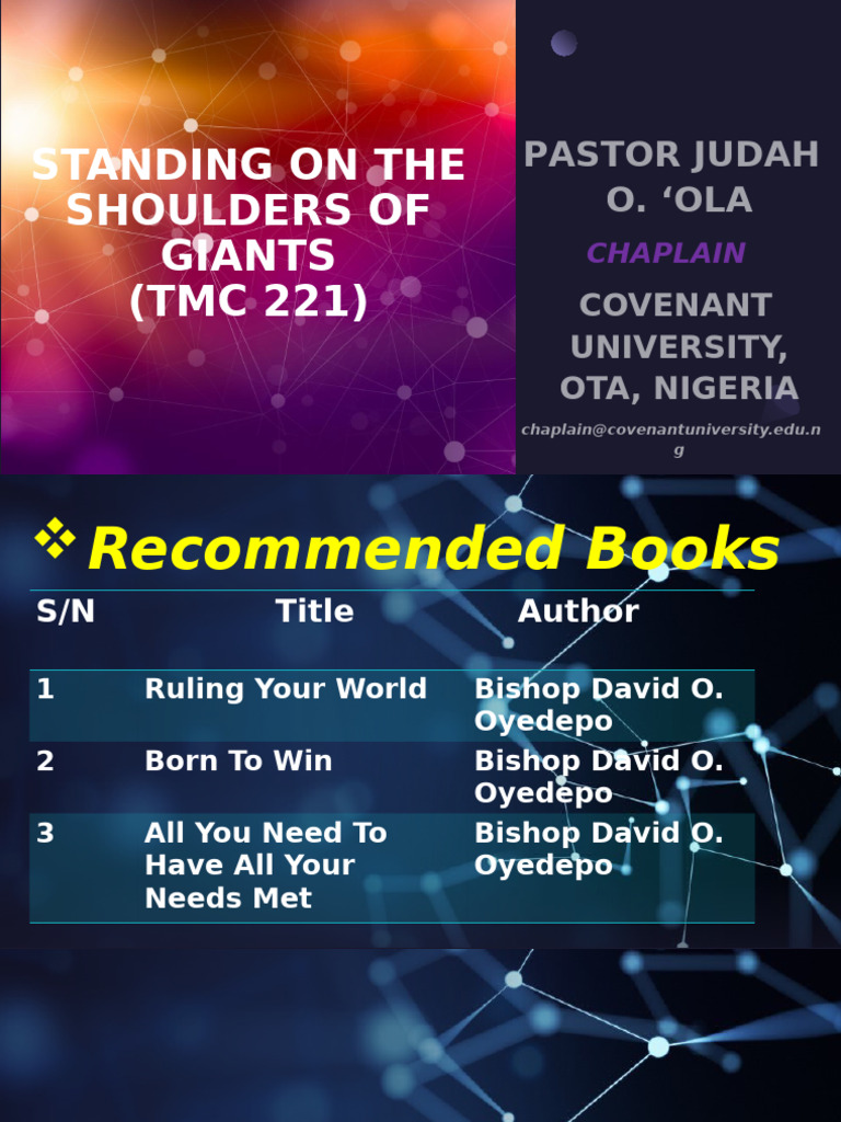 WEEK 11 - Standing On The Shoulders of Giants I | PDF | Religious ...