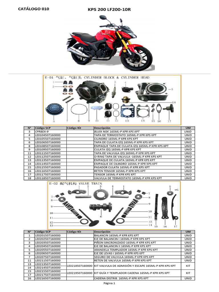 Catálogo 010 KPS 200 LF200-10R | PDF | Motores | Motor de combustión interna