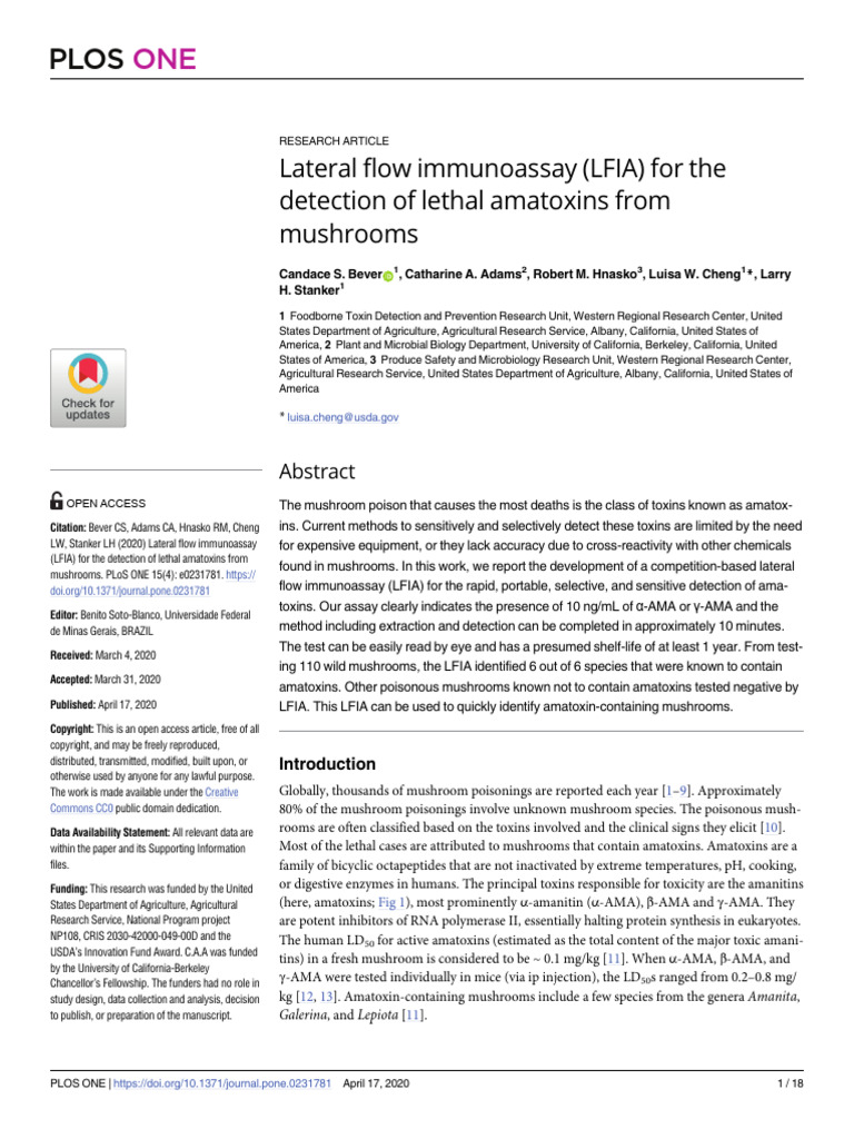 Lateral Flow Immunoassay LFIA For The Detection of | PDF