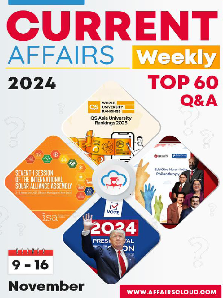 Current Affairs Top 60 Q&A PDF November 2024 2nd Week by AffairsCloud 1 ...