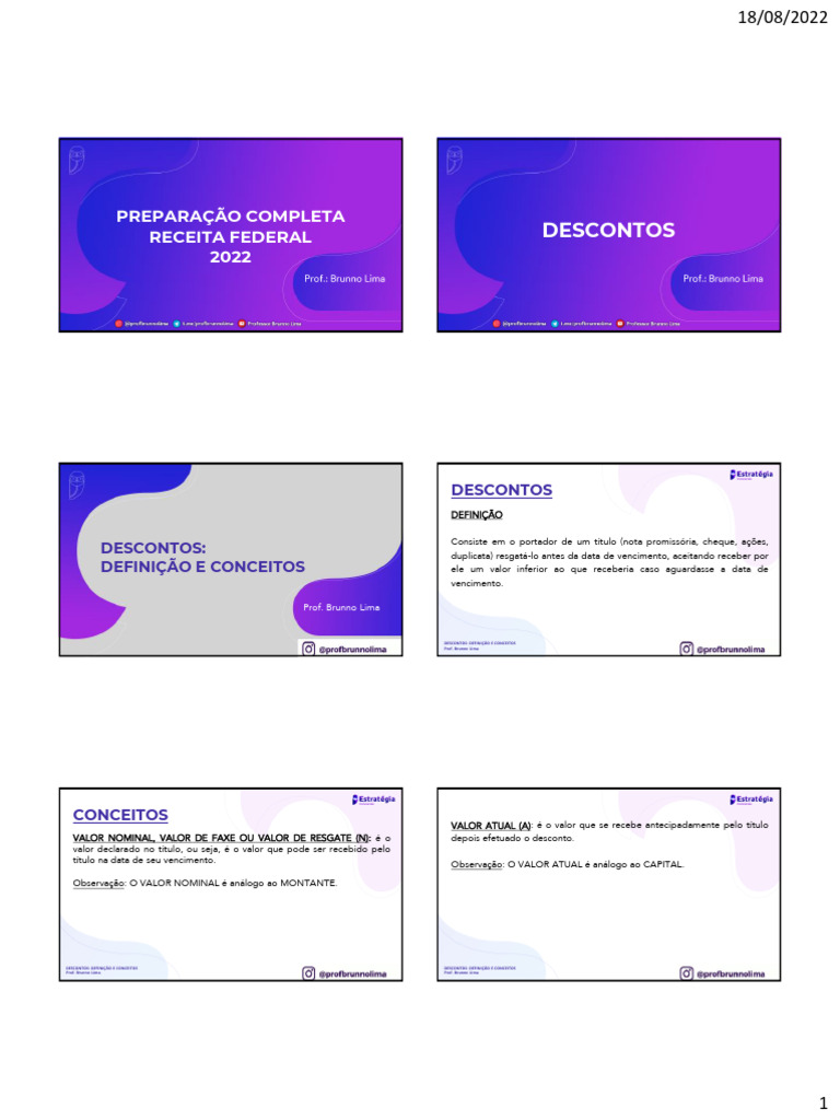 slide 1 - Descontos Definicoes e Conceitos | PDF | Desconto | Juros