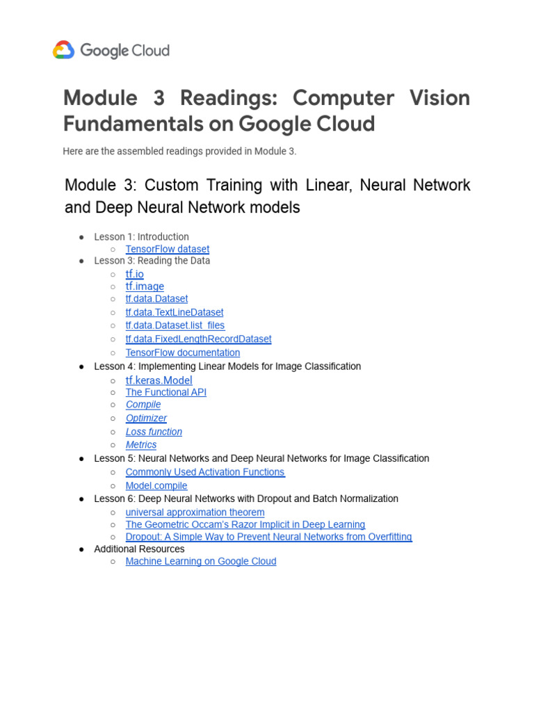 Computer Vision Training on Google Cloud | PDF