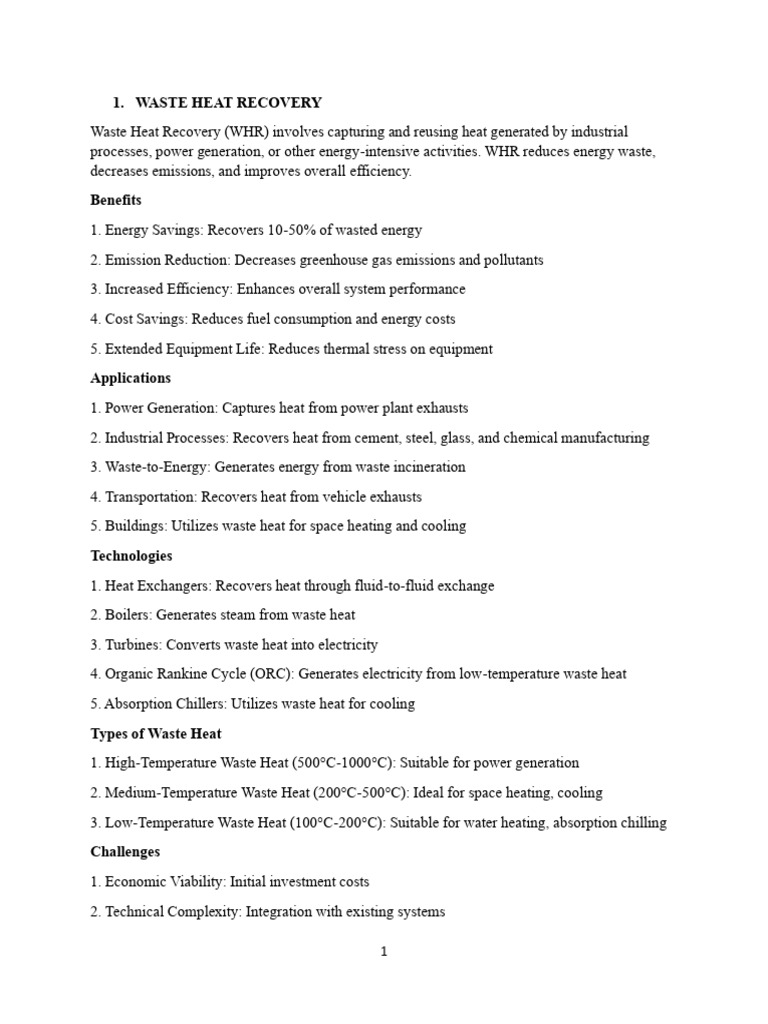 Waste Heat Recovery and Heat Transfer | PDF | Heat Transfer | Heat ...