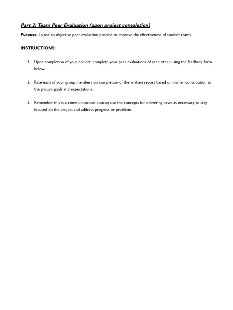 Group Formal Report Peer Evaluation | PDF | Editing | Human Communication