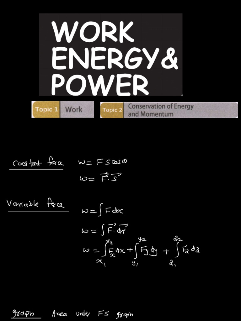 Physics Work and Energy Concepts | PDF