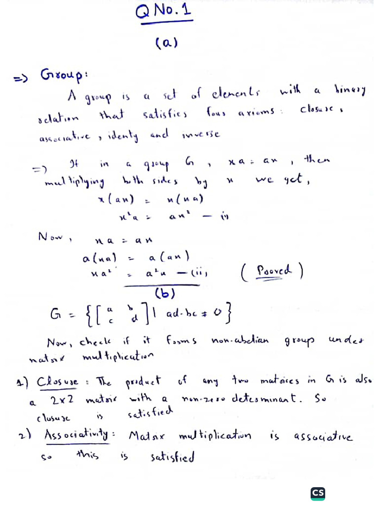 Algebra,, Assn#02 | PDF