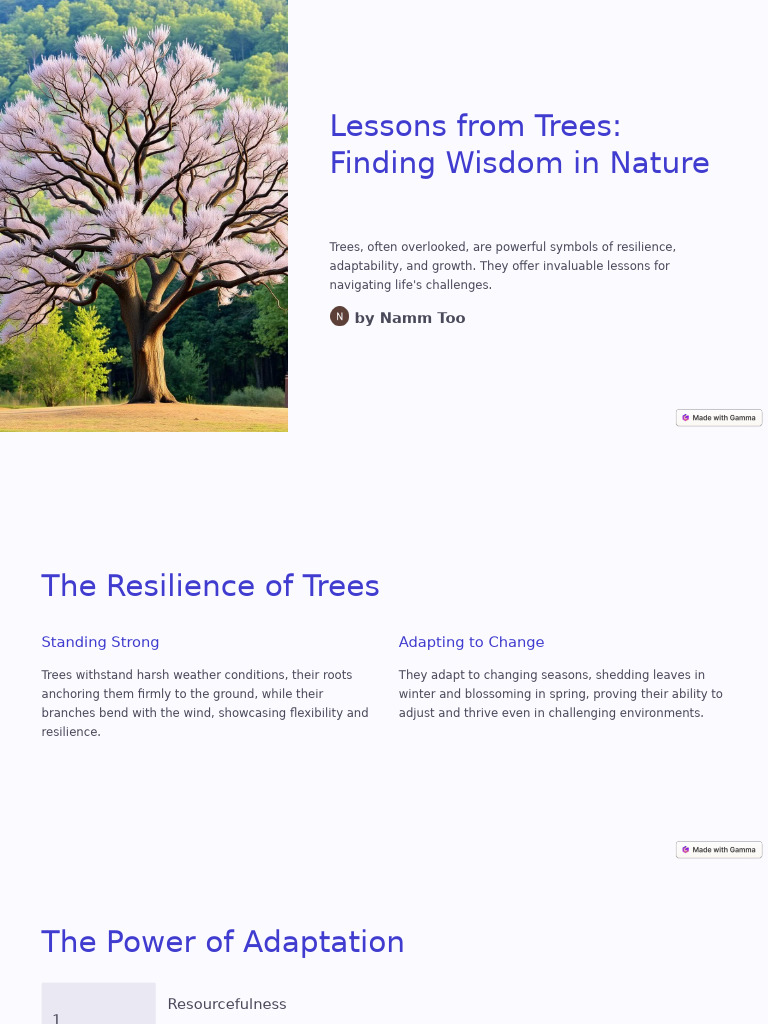 Lessons From Trees Finding Wisdom in Nature | PDF