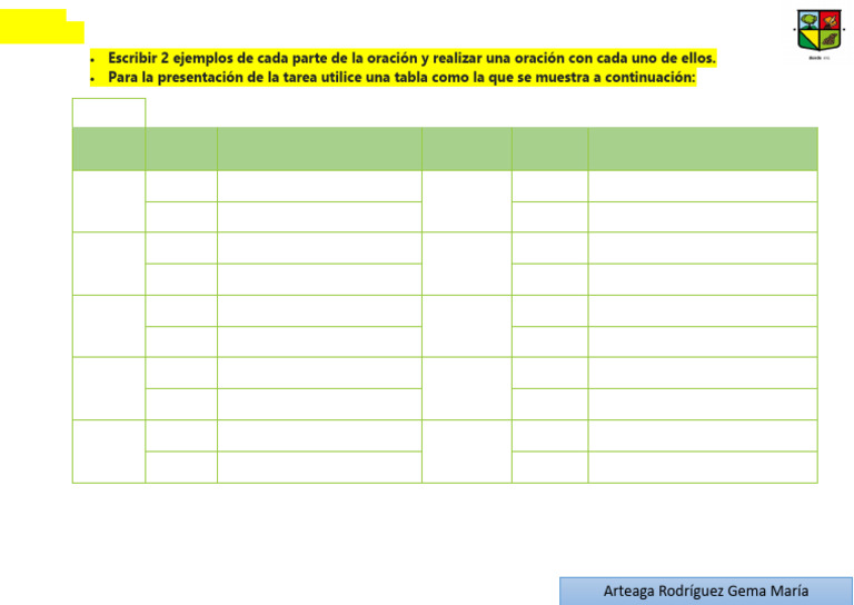 Actividad # 2. Ejercicios Con Las Partes de La Oración | PDF