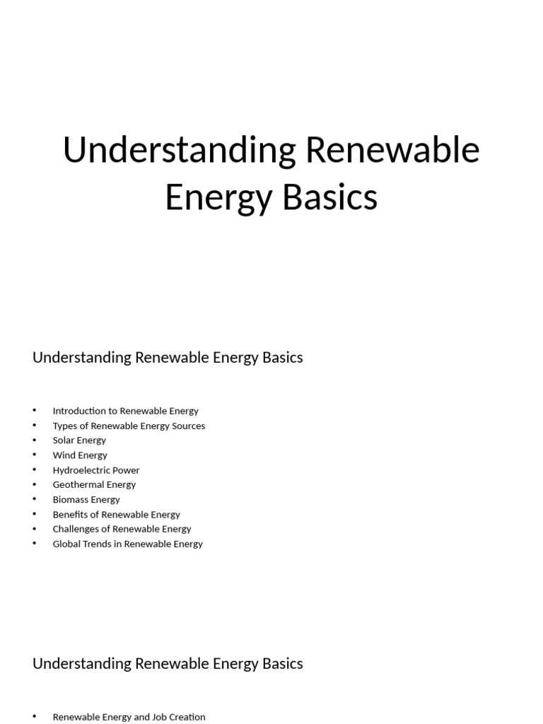 Renewable Energy: Key Concepts Explained | PDF | Renewable Energy ...