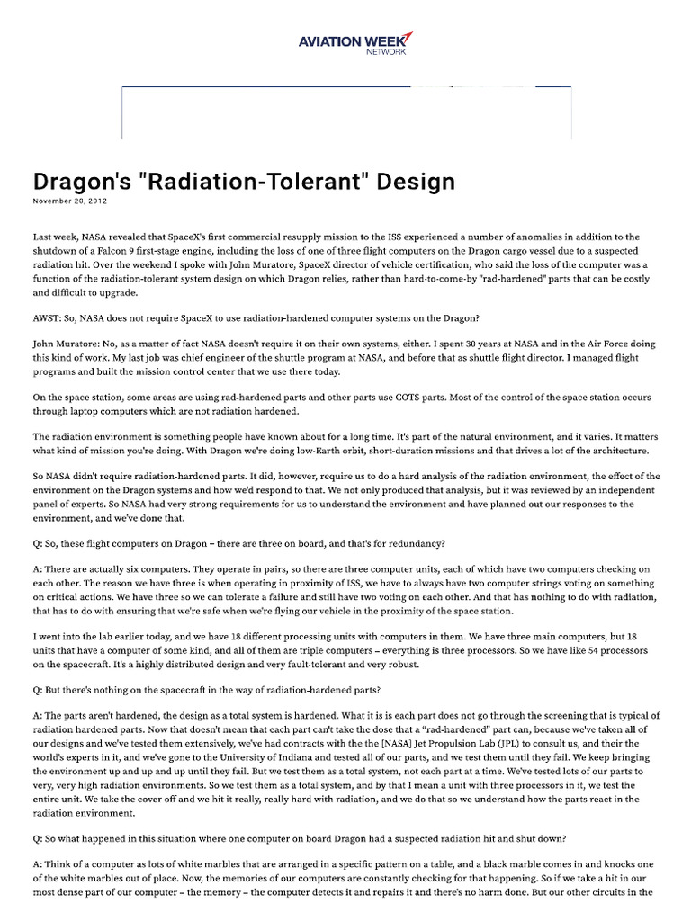 Dragon's Radiation-Tolerant Design | PDF