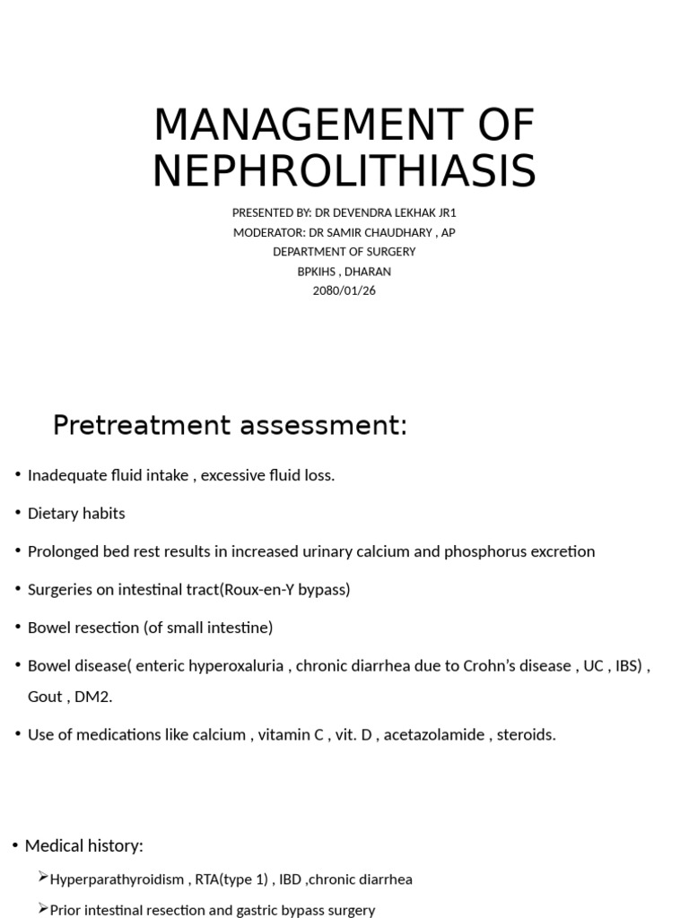 Management of Nephrolithiasis | PDF | Medical Specialties | Clinical Medicine