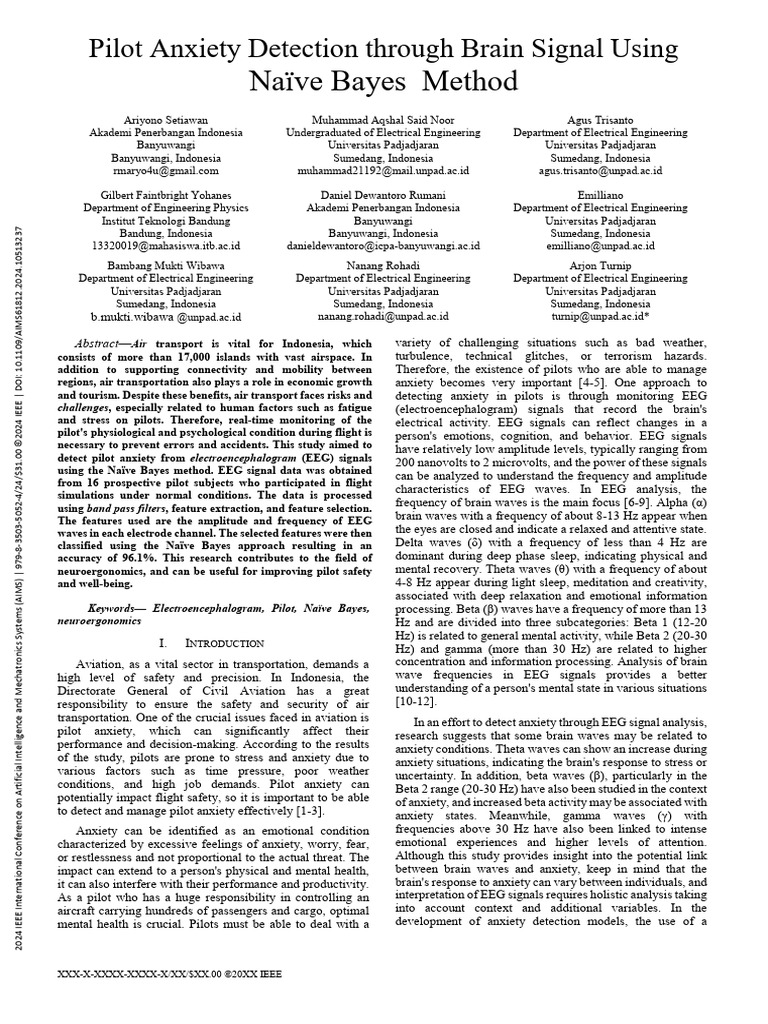 Pilot Anxiety Detection Through Brain Signal Using Nave Bayes Method ...