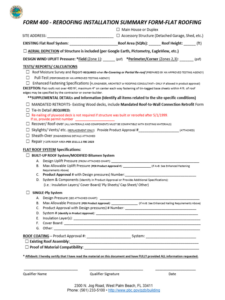 Reroofing Installation Summary Form | PDF | Roof | Plywood