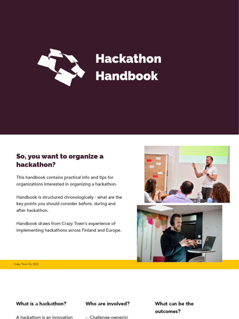 Hackathon Handbook | PDF | Mentorship | Startup Company
