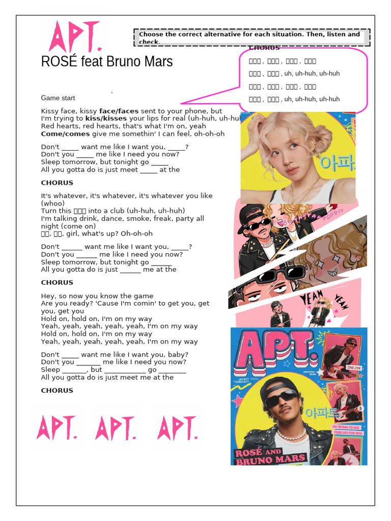 Simple Present Song Activity Dont Give Up Activities With Music Songs ...
