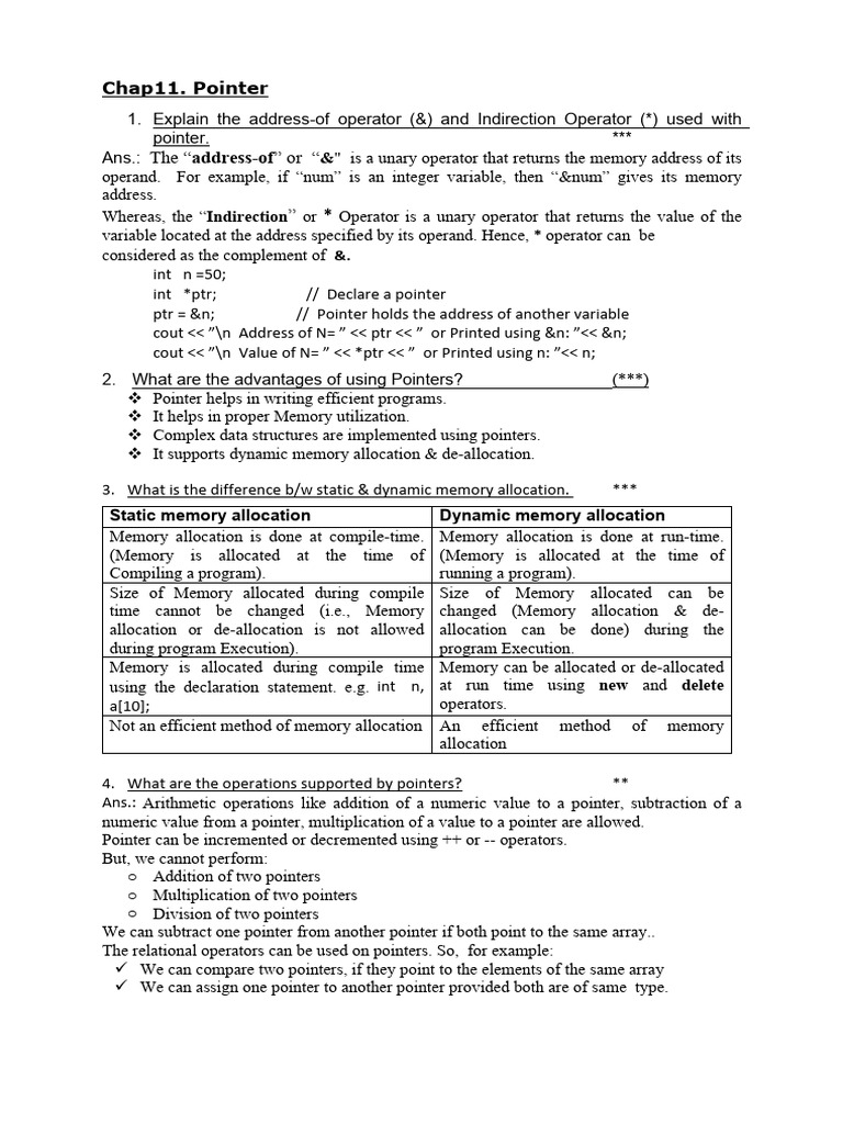 Chap11 Pointer Faqsandans 1 Pdf Pointer Computer Programming Software Engineering